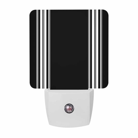 Black Striped Plug-in LED Night Lights Black White Stripes Auto Dusk-to ...