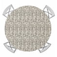 Black Striped Round Table Cover, Brown Background Modern Retro ...