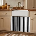 Black Striped Small Cabinet Curtains 11"W x 13"L, Modern Farmhouse ...