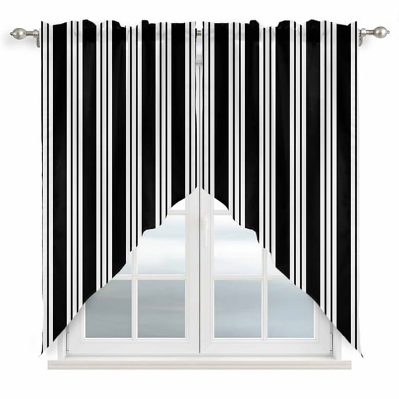 Black Striped Swag Valances for Windows 2 Pack Modern Classic Stripes ...