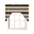 Black Striped Swag Valances for Windows, Retro Rustic Geometric Lines ...