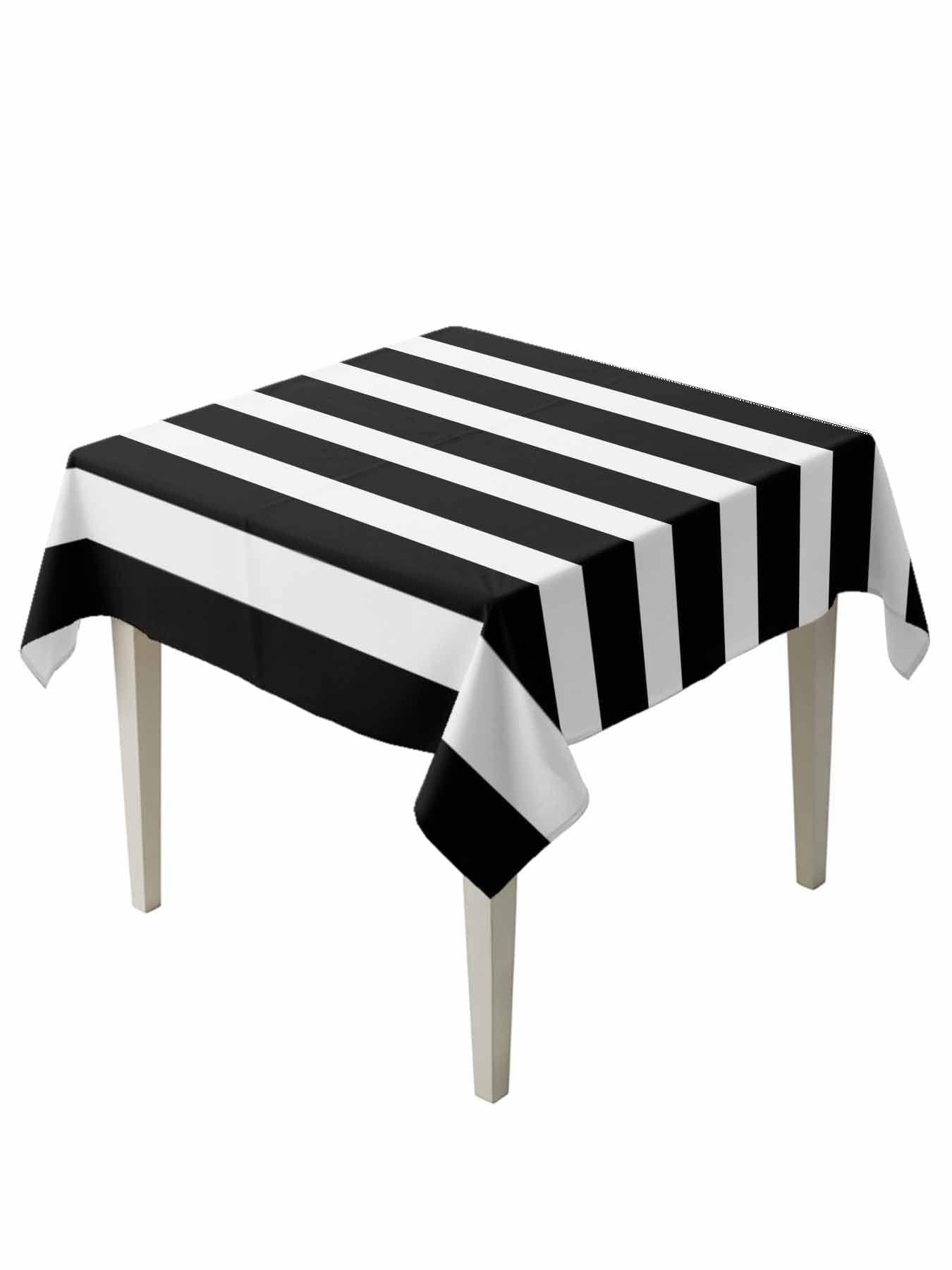 Black Striped Table Cloth, Modern Simple Monochrome Geometric White ...