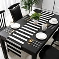 Black Striped Table Runner 108 Inches Long,Modern Simple Monochrome ...