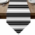 Black Striped Table Runner Linen Burlap Table Runner 108 Inches Long ...