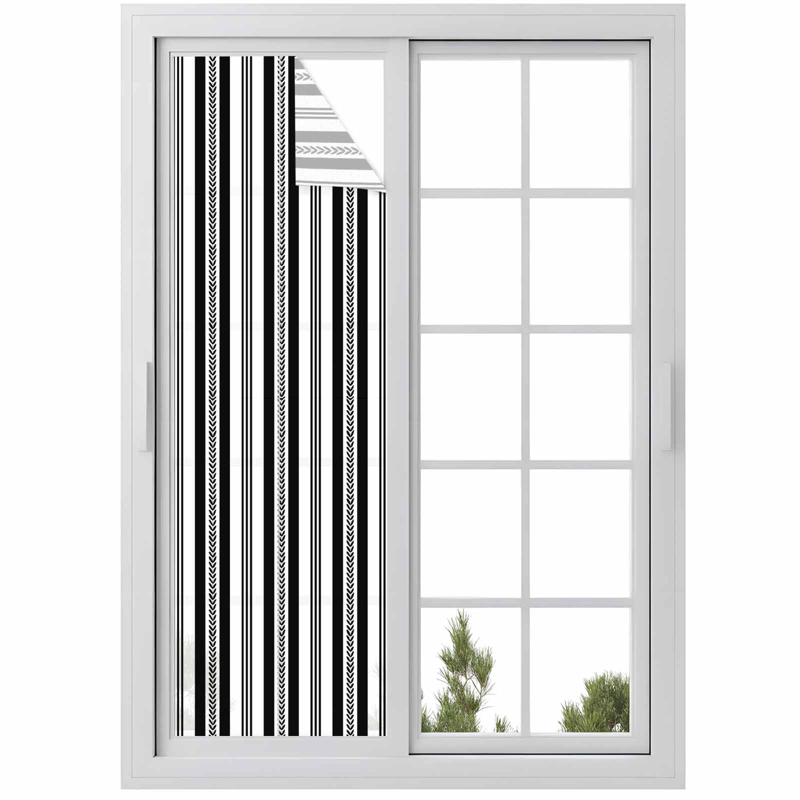 Black Striped Window Privacy Film Rustic Country Stripes Farmhouse ...
