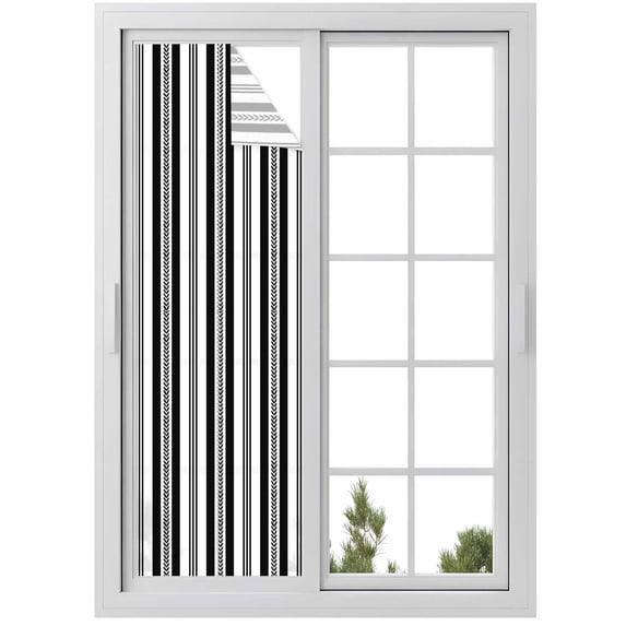 Black Striped Window Privacy Film Rustic Country Stripes Farmhouse ...