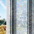 Black Striped Window Privacy Film Stain Glass,Decorative Rainbow Window ...