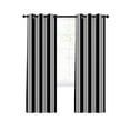 Black Stripes Blackout Curtains for Bedroom Living Room, Coastal Black ...