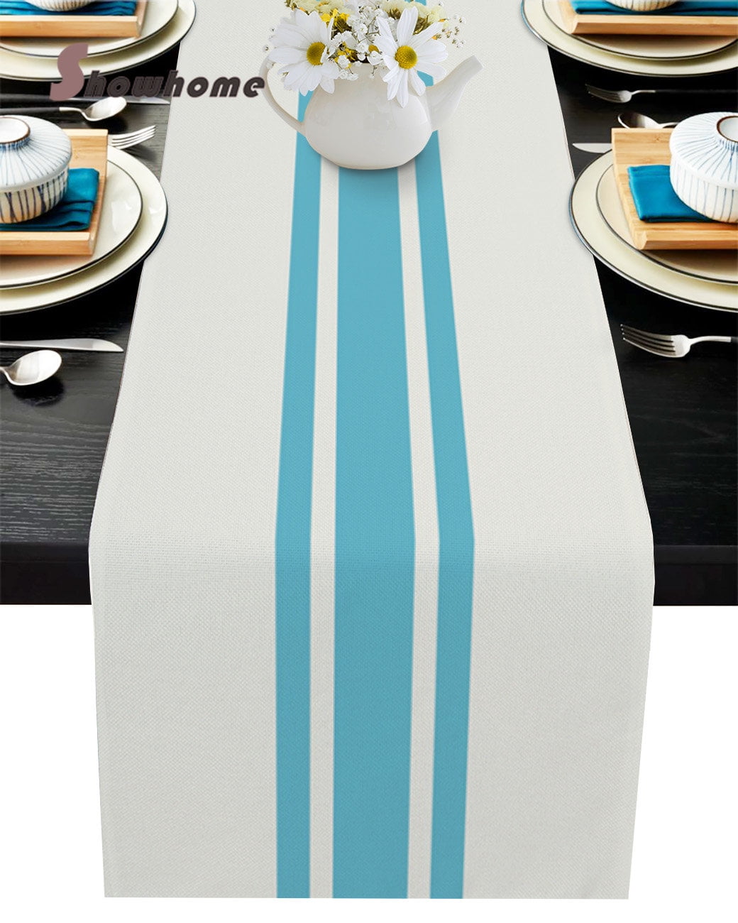 Black Stripes Country Farmhouse Table Runner Wedding Table r Party ...