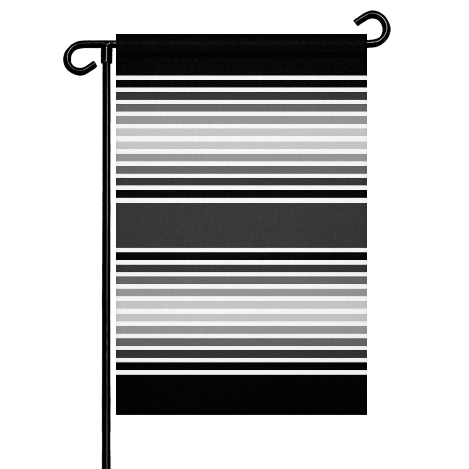 Black Stripes Garden Flag 12x18 Inch Minimalist Stripe Modern Gradient ...