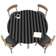 Black Stripes Round Fitted Table Cover Modern Striped Minimalist ...