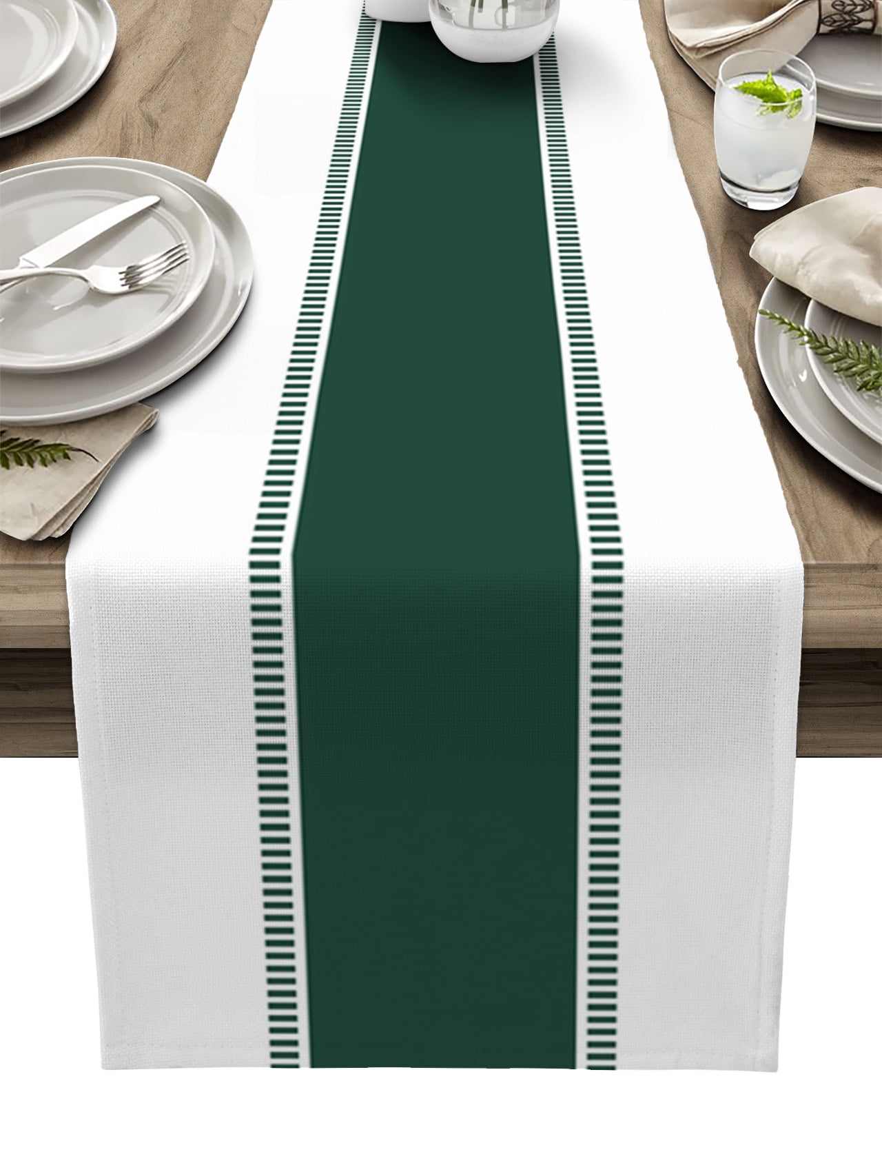 Black Stripes White Solid Color Texture Table Runner Home Wedding Table ...