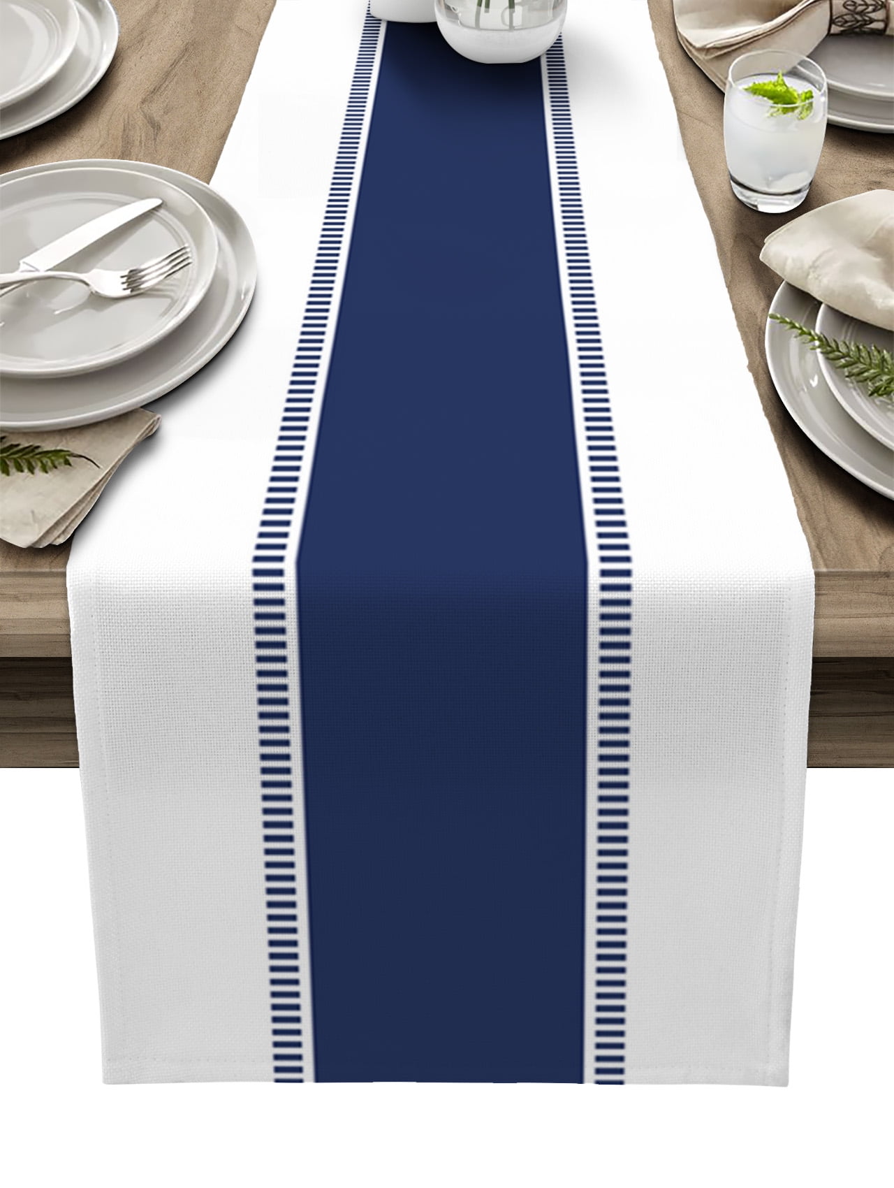 Black Stripes White Solid Color Texture Table Runner Home Wedding Table ...