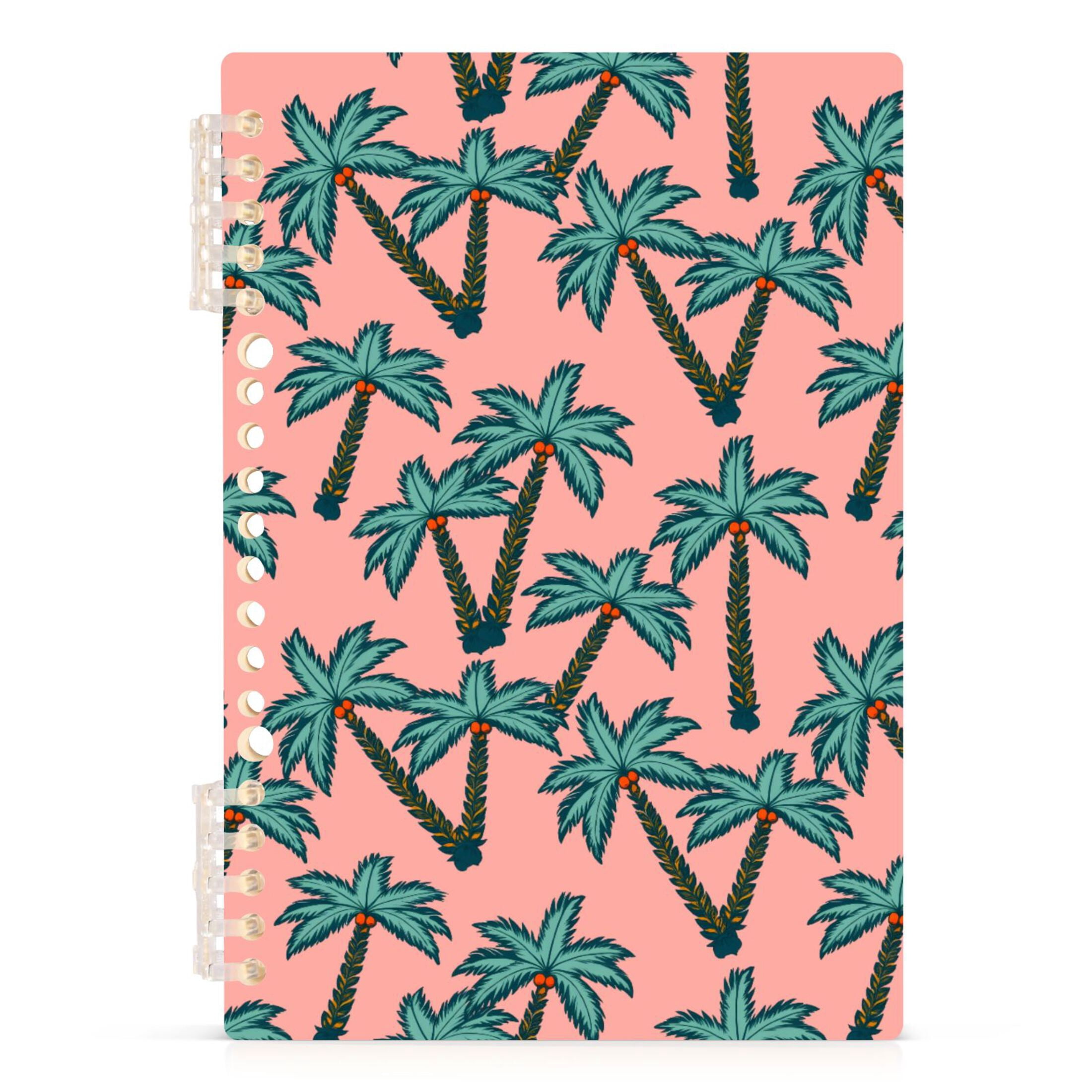Black Stroke Palm Tree A5 Notebook Refillable 60 Sheets Detachable Ring ...