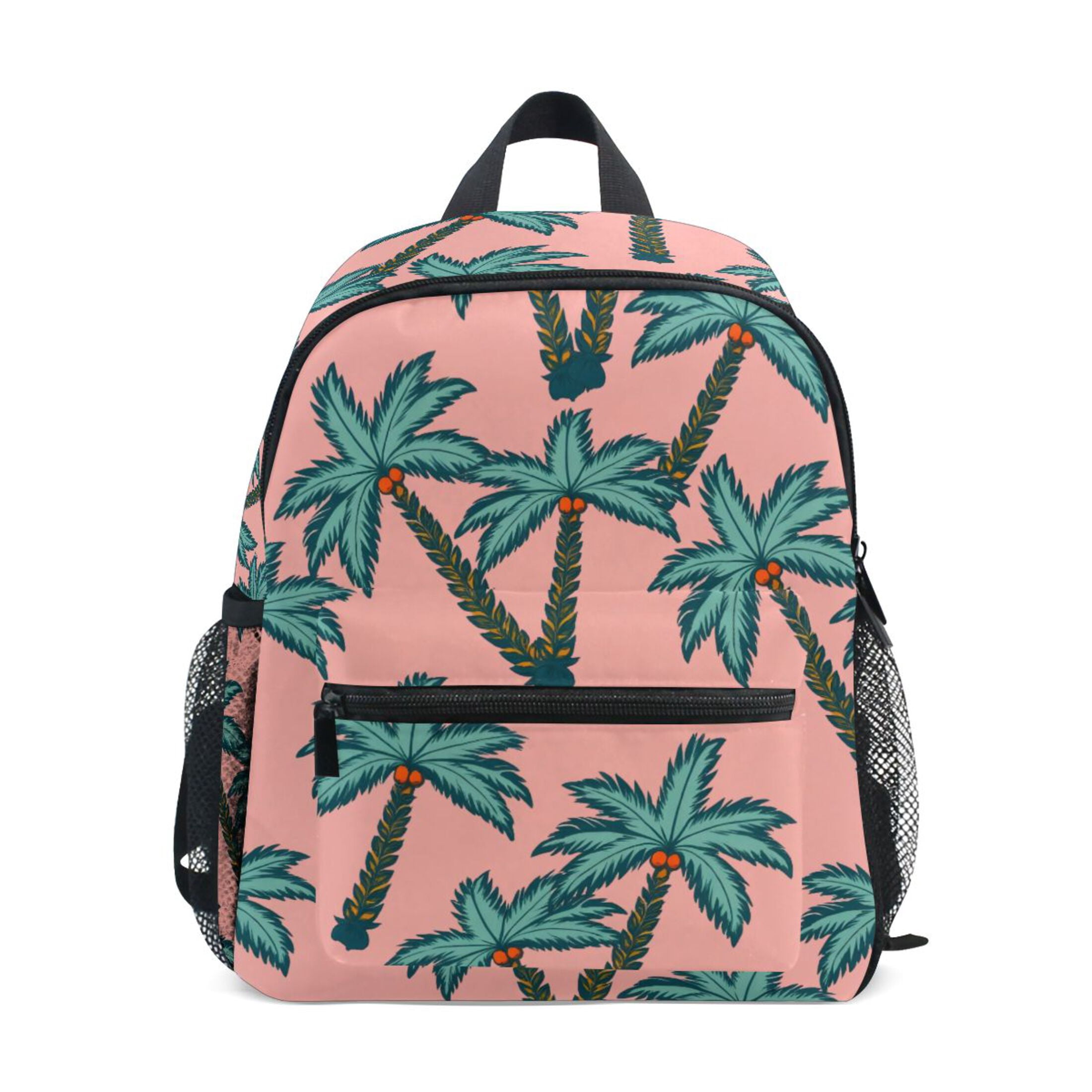 Black Stroke Palm Tree Mini Backpack Cute Small Backpack with Chest ...