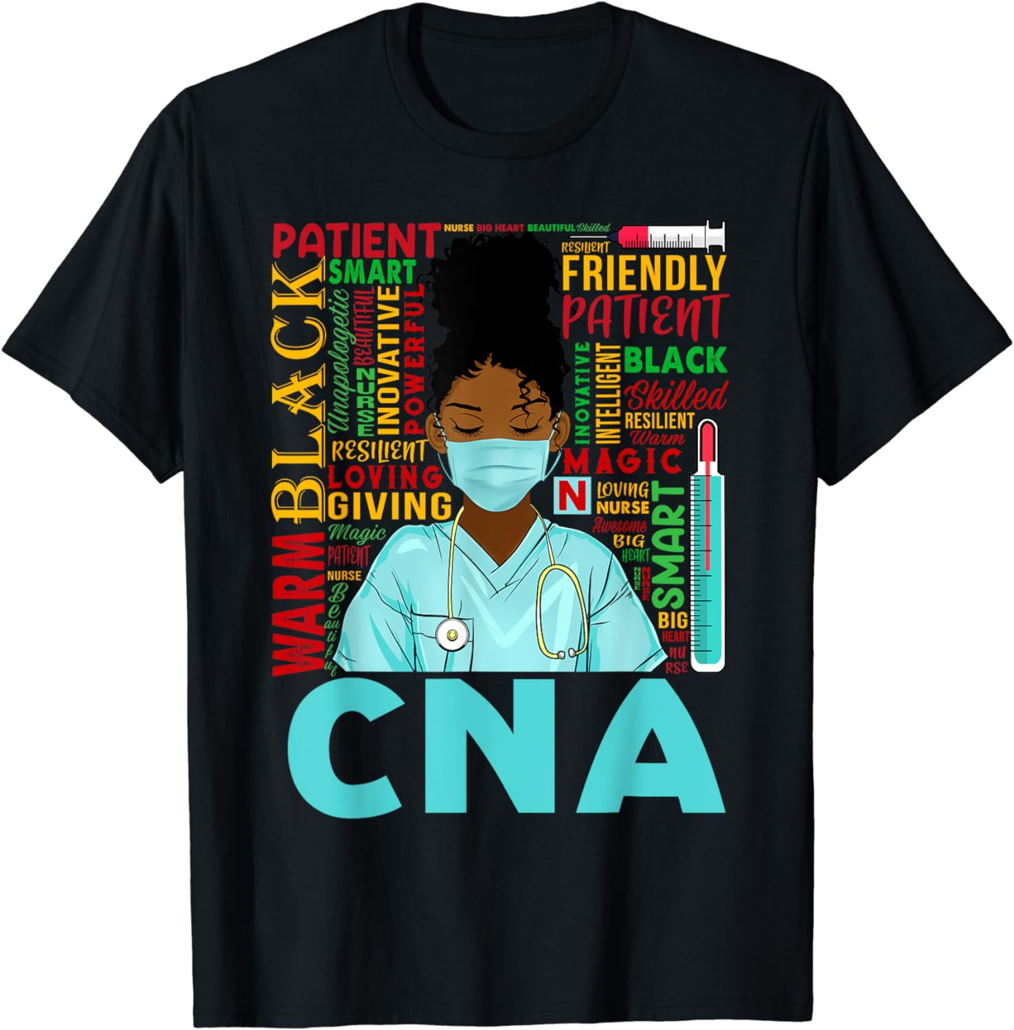 Black Strong Nurse CNA Afro Melanin African American Women T-Shirt - Walmart.com