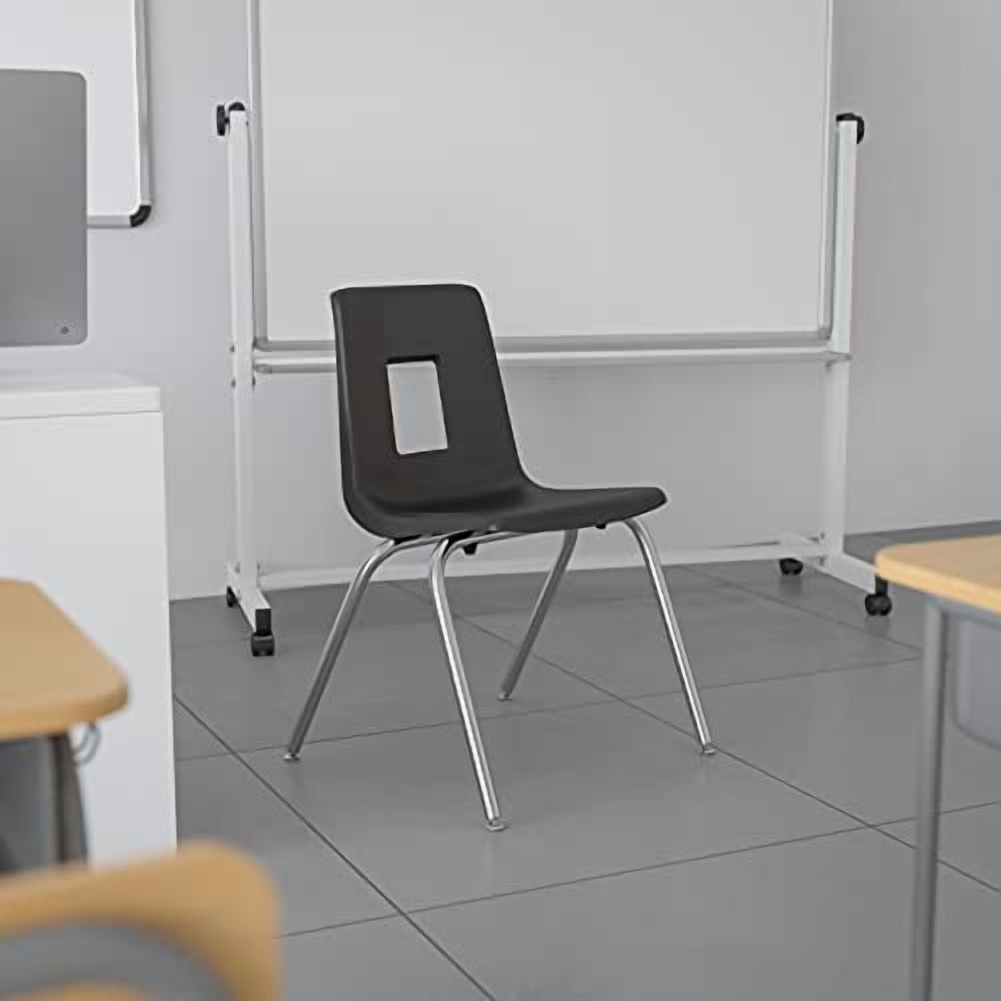 Black Student Stack School Chair - 16-inch - Walmart.com