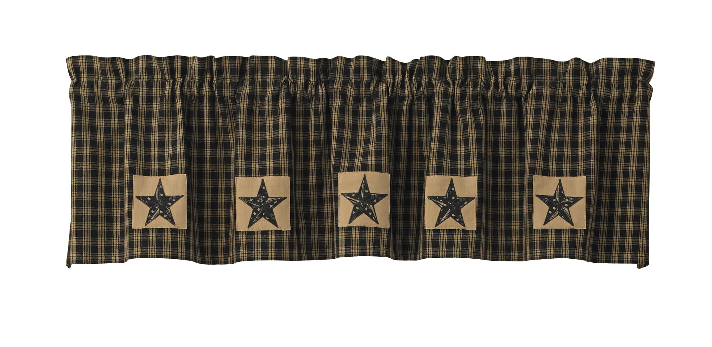 Park Designs Black Sturbridge Patch Lined Valance 60'' x 14'' - Walmart.com