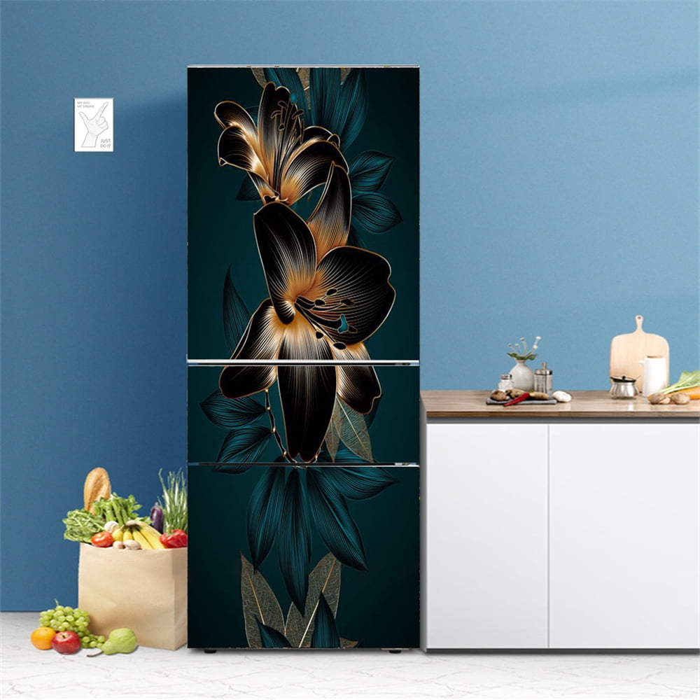 Black Style Refrigerator Sticker Dirty Resistant Waterproof ...