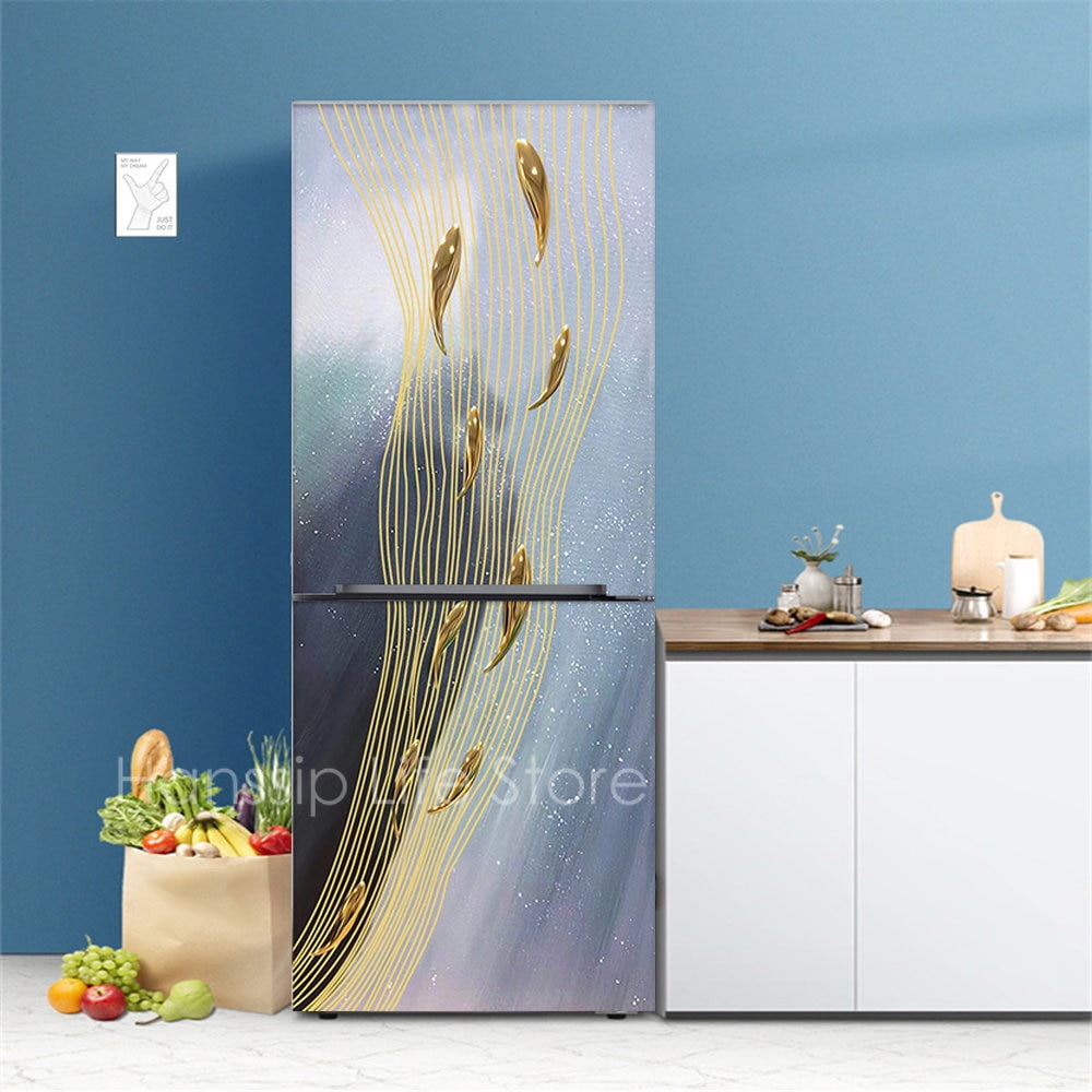 Black Style Refrigerator Sticker Dirty Resistant Waterproof Beautifiion ...