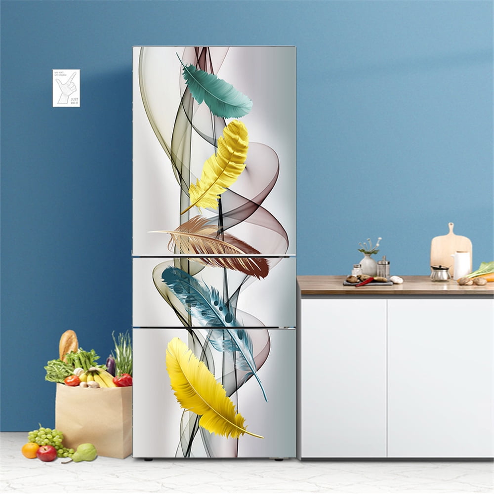 Black Style Refrigerator Sticker Dirty Resistant Waterproof Beautifiion ...