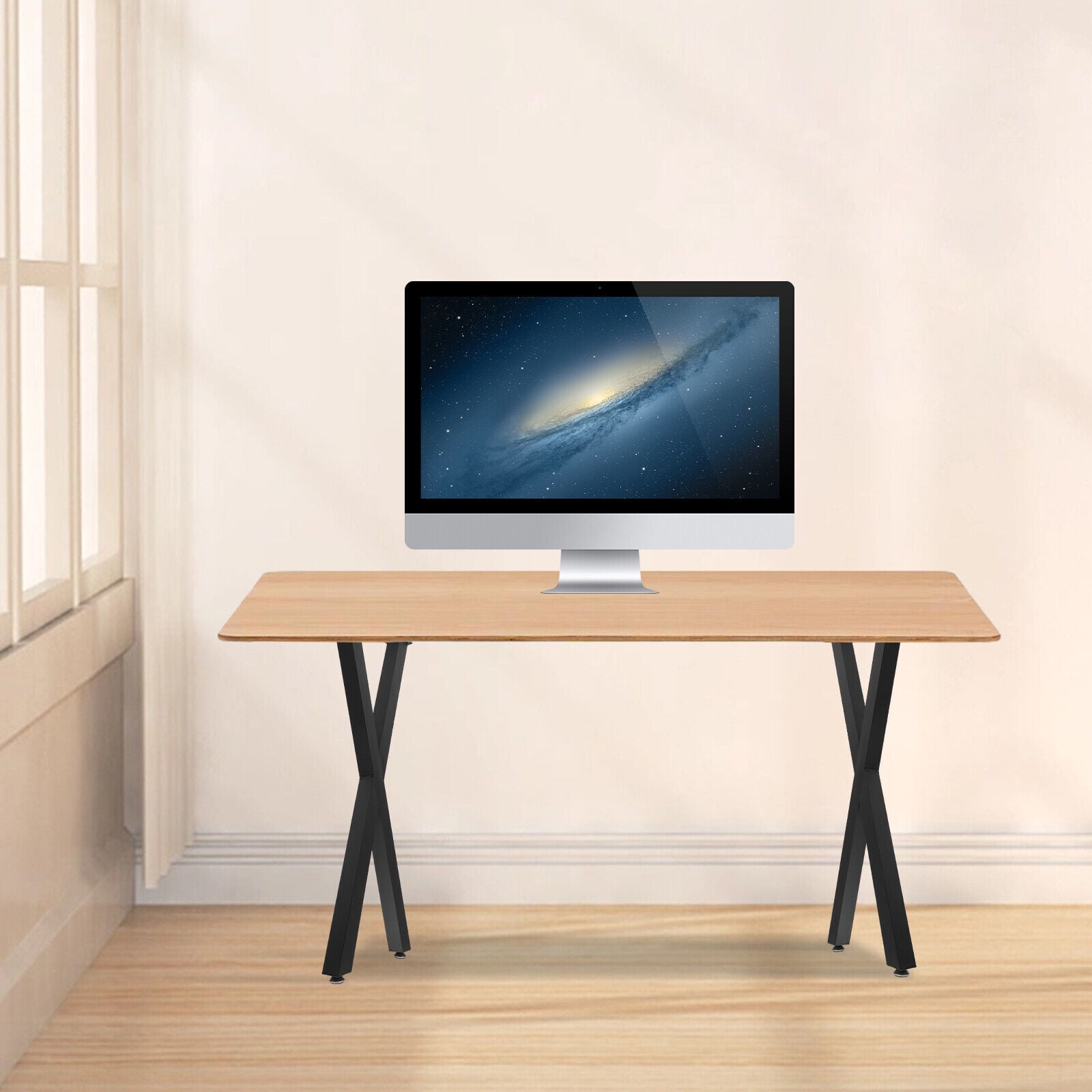 Black Stylish Table Legs W/ 4 Mats Side Table Diy X Type Coffee Table ...