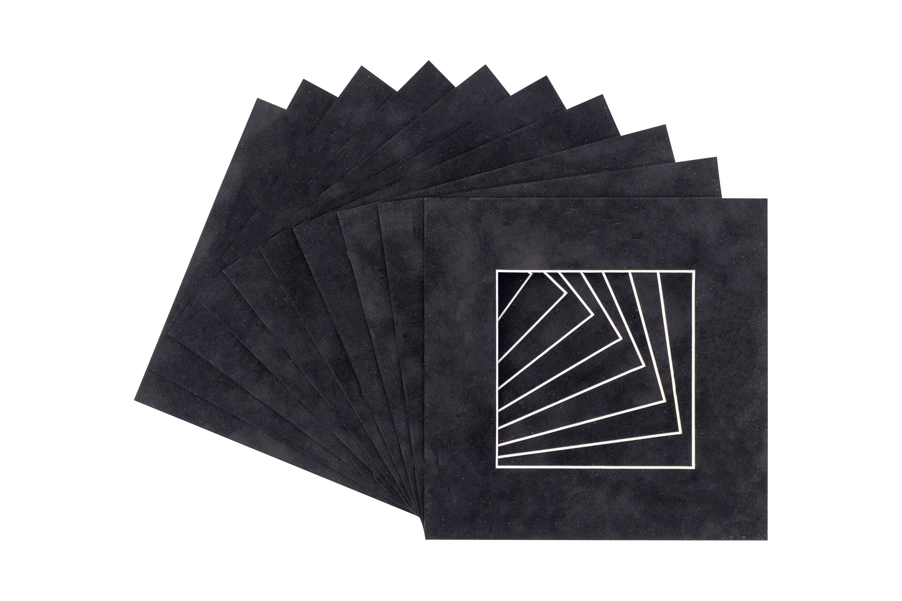 Black Suede Acid Free 7x7 Square Picture Frame Mat with White Core ...