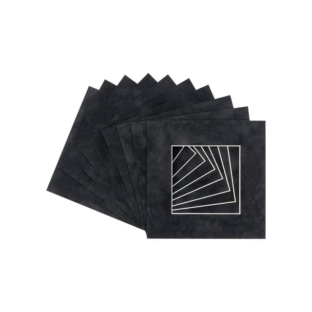 Black Suede Acid Free 7x7 Square Picture Frame Mat with White Core ...