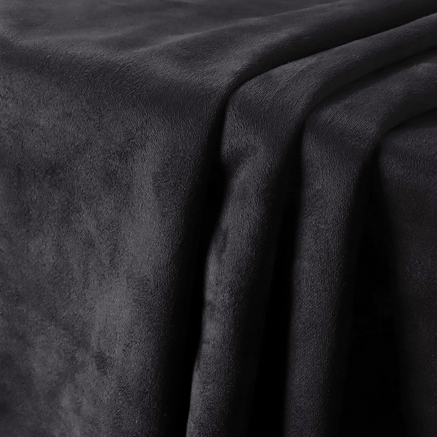 Black Suede Fabric Double-Side Upholstery Suede Material 64" Wide by 80 ...