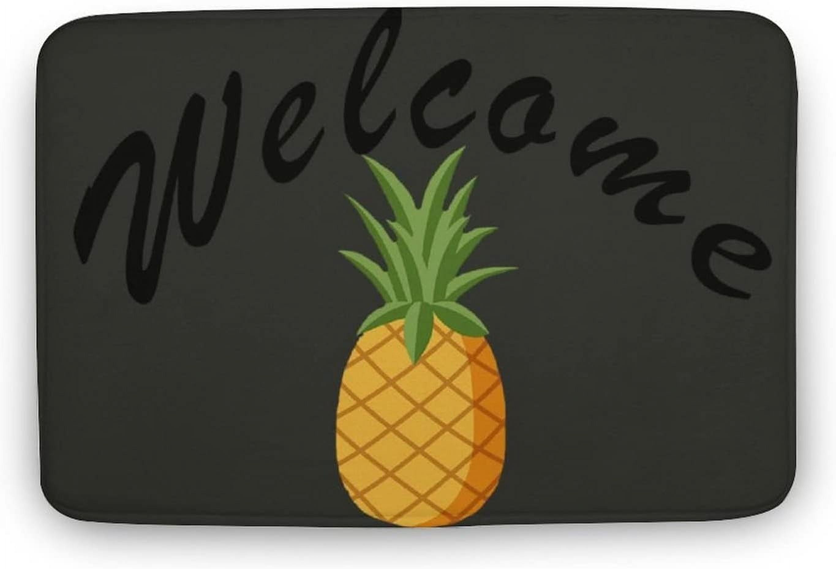 Black Summer Pineapple Door Mat,Rug Easy Clean,Cartoon Pineapple ...
