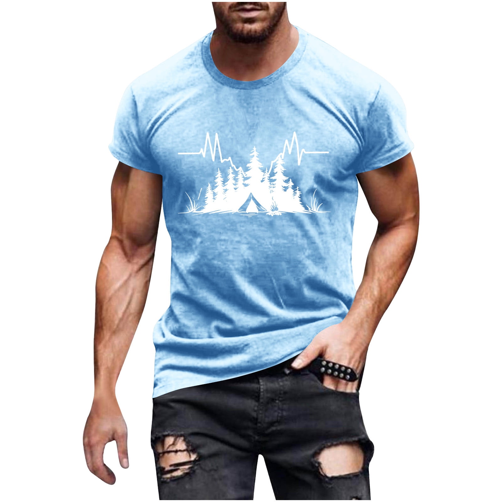 Black Summer Tops for Men 2025 Blouses for Men Casual Petite Short ...