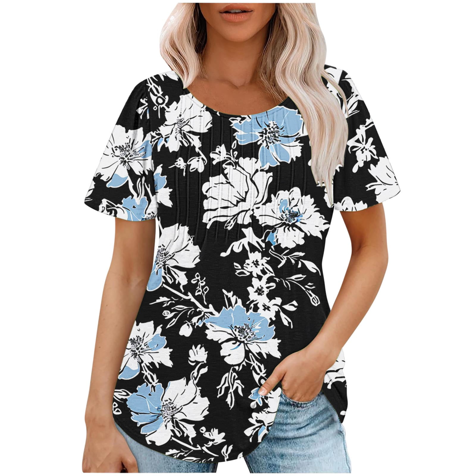 Black Summer Tops Plus Summer Blouses for Women 2025 Plus Size Work Out ...