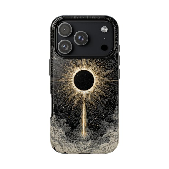 Black Sun Celestial Eclipse Cosmic Shadow Scene Phone Case with iPhone ...