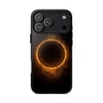 Black Sun Geometric Orange Circle Art Case with iPhone 17 to 11 Pro Max ...