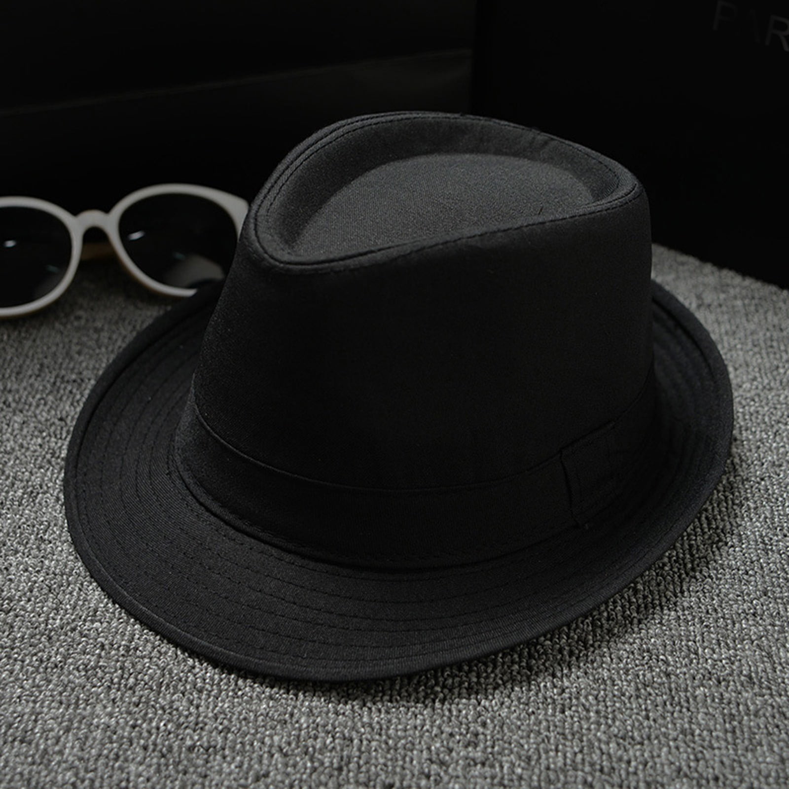 Black Sun Hats Men and Women Unisex Jersey British Style Solid Color ...