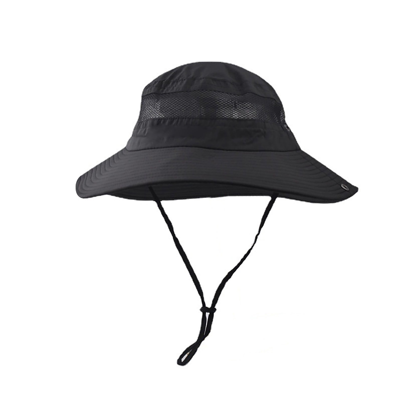 Black Sun Hats Sun Sunscreen Wide Brim Bucket Hat Foldable - Walmart.com