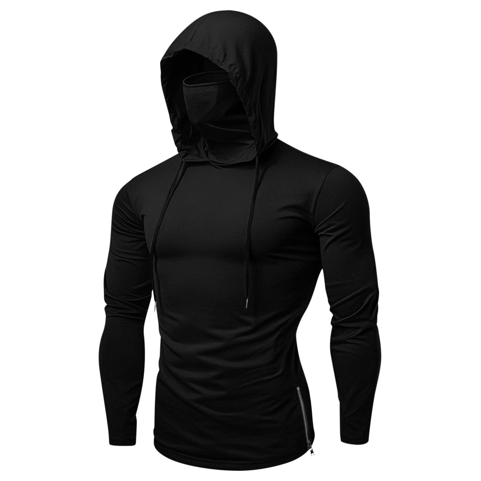 Black Sun Protection Hooded Basic Brunch Hoods for Women Mens Fall ...