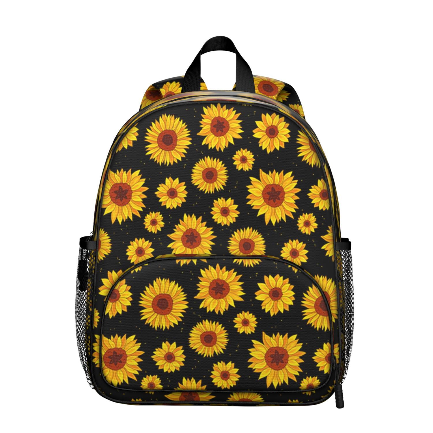 Black Sunflower Backpack Backpack for School,Cute School Bag,Schoolbag ...