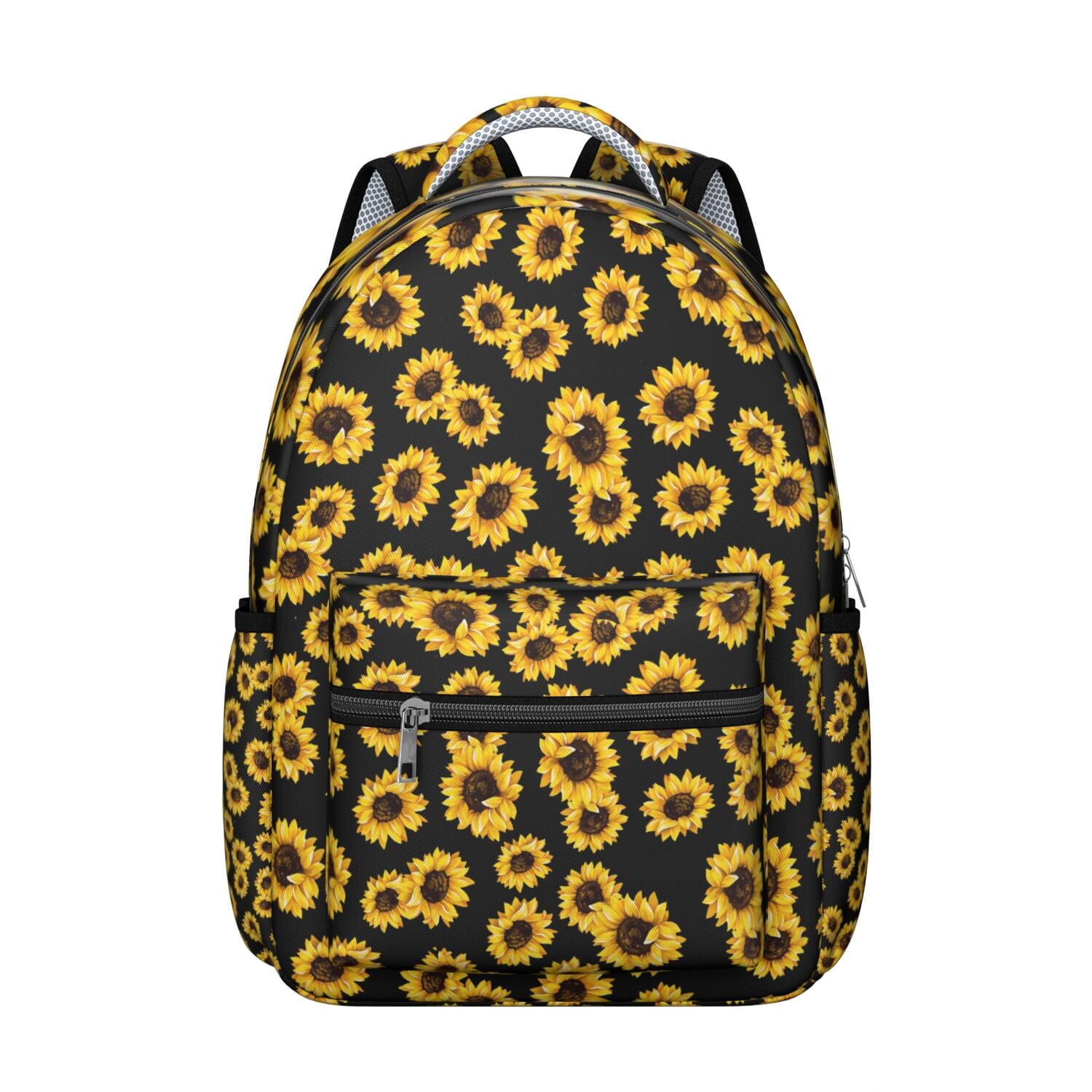Black Sunflower Backpack for School,Cute School Bag,Schoolbag with ...