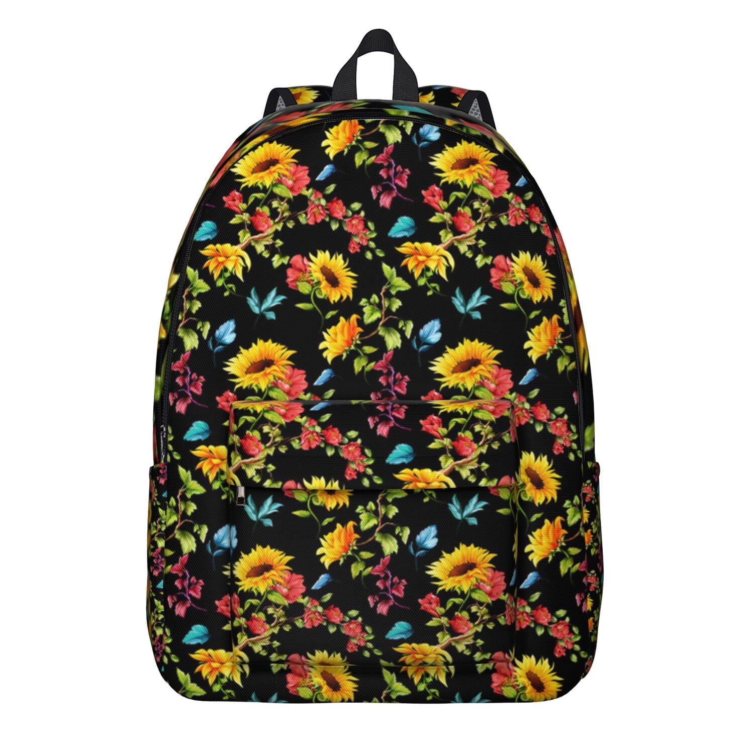 Black Sunflower Backpack for School,Cute School Bag,Schoolbag with ...