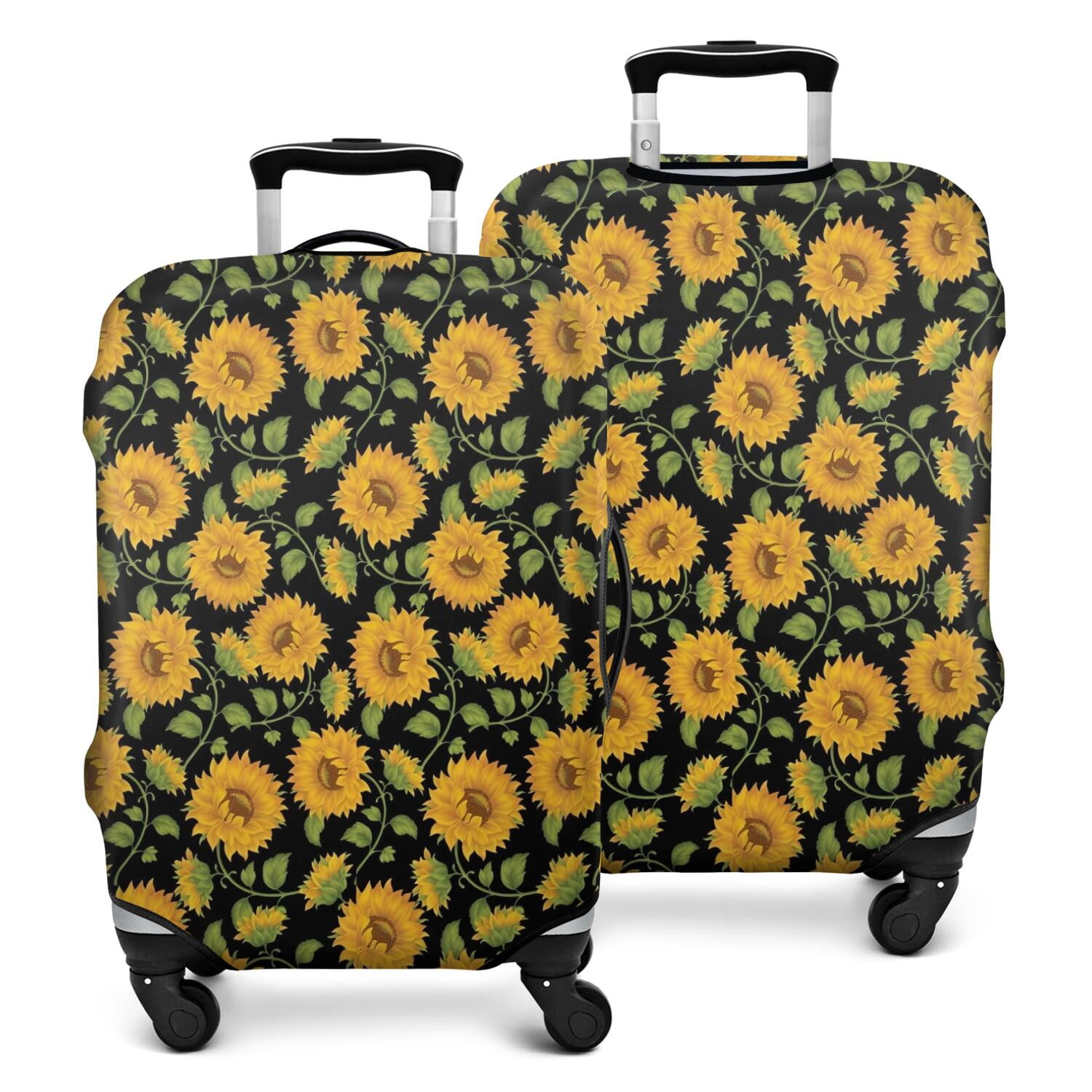Black Sunflower Bud Pattern Luggage Cover Fashion Suitcase Cover ...
