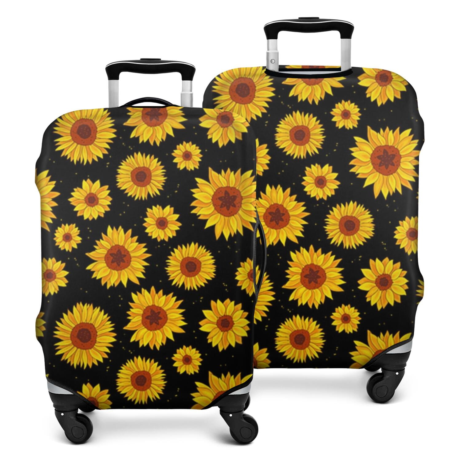 Black Sunflower Pattern Luggage Cover Fashion Suitcase Cover Baggage ...