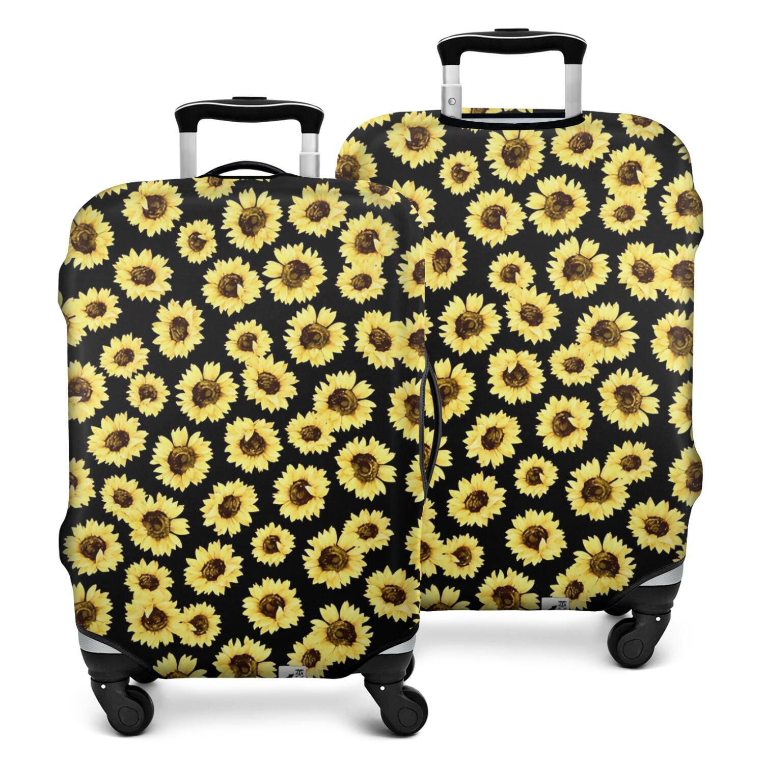 Black Sunflower Pattern Luggage Cover Fashion Suitcase Cover Baggage ...