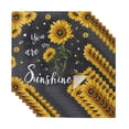 Black Sunflowers Cloth Napkins, Vintage Garden Floral Bees Farmhouse ...