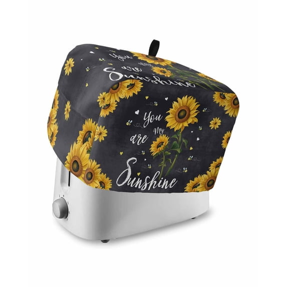 Black Sunflowers Toaster Cover 4 Slice, Large Kitchen Appliance Covers ...