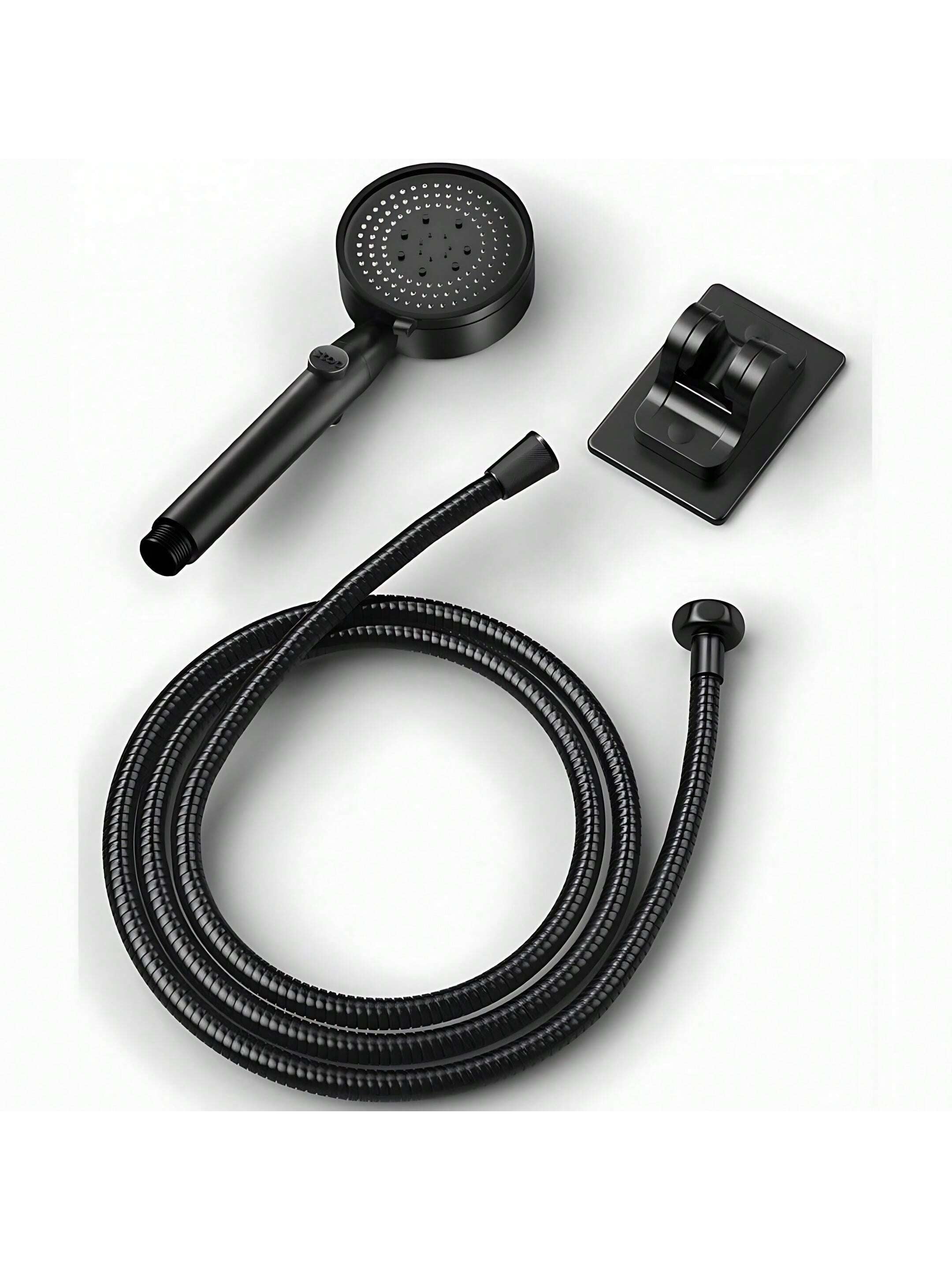 Black Supercharged Shower Handheld Shower Head Five-Speed Adjustable ...