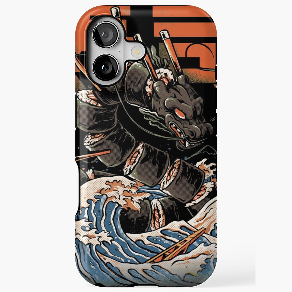 Black Sushi Dragon Japanese Art Phone Case with iPhone 17 to 11 Pro Max ...