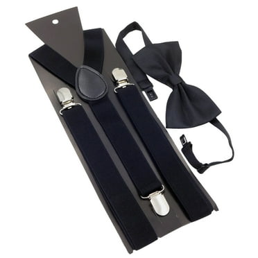 Purple Men's Suspenders and Bow tie Set Pre-tied Adjustable Bowtie and ...