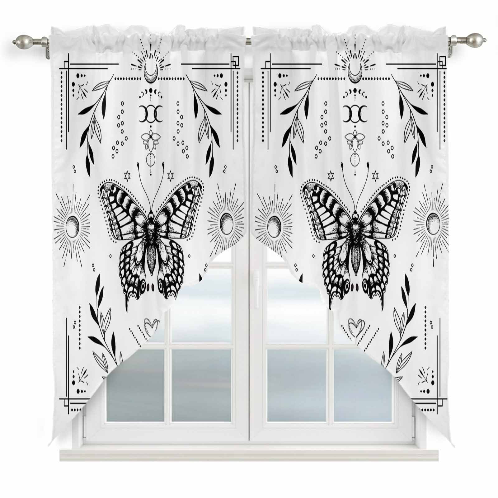 Black and Swag Valances for Windows 63 inches Long, White Frame ...