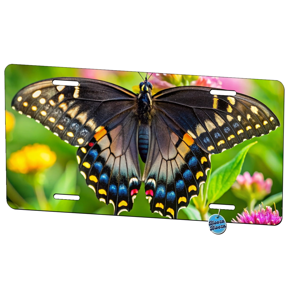 Black Swallowtail Butterfly Metal Novelty License Plate - Walmart.com